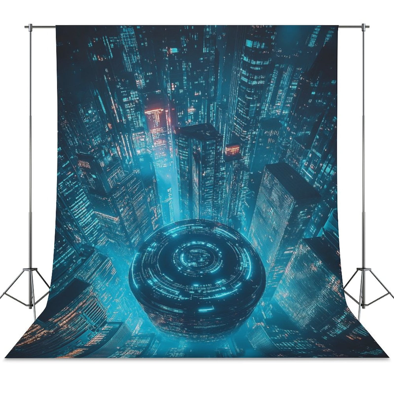 City Neon Streetview Night at Night Backdrops for Photography for Party ...