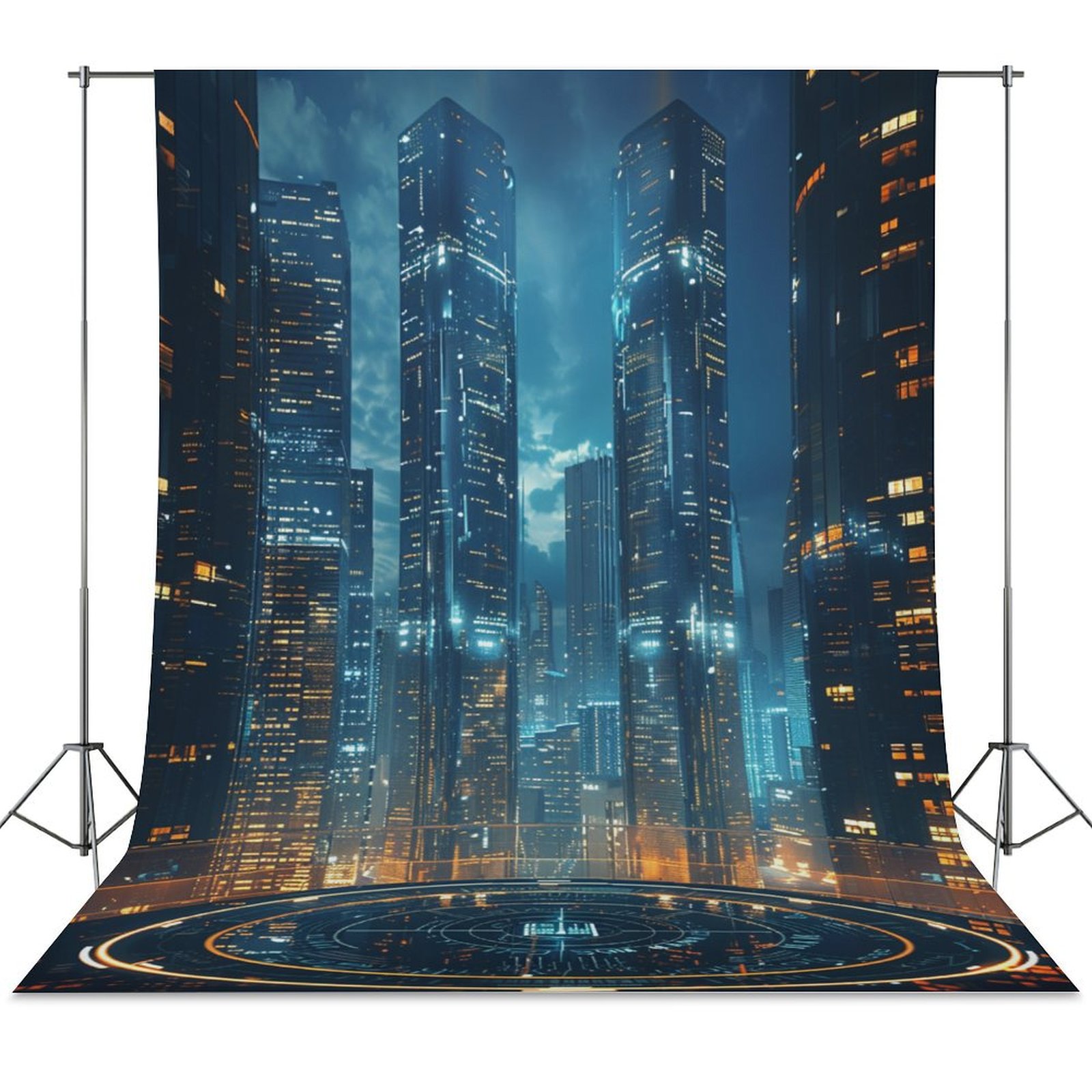 City Neon Streetview Night at Night Backdrops for Photography for Party ...