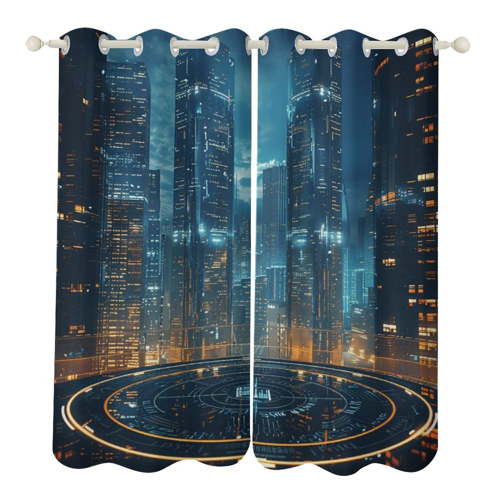 City Neon Streetview Night at Night Curtains Aesthetic Envrionmental ...