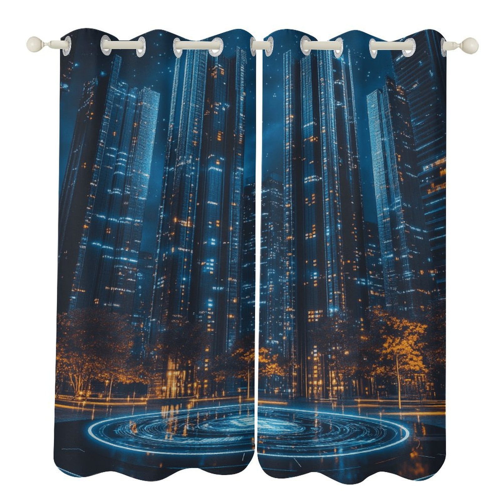 City Neon Streetview Night at Night Curtains Aesthetic Envrionmental ...