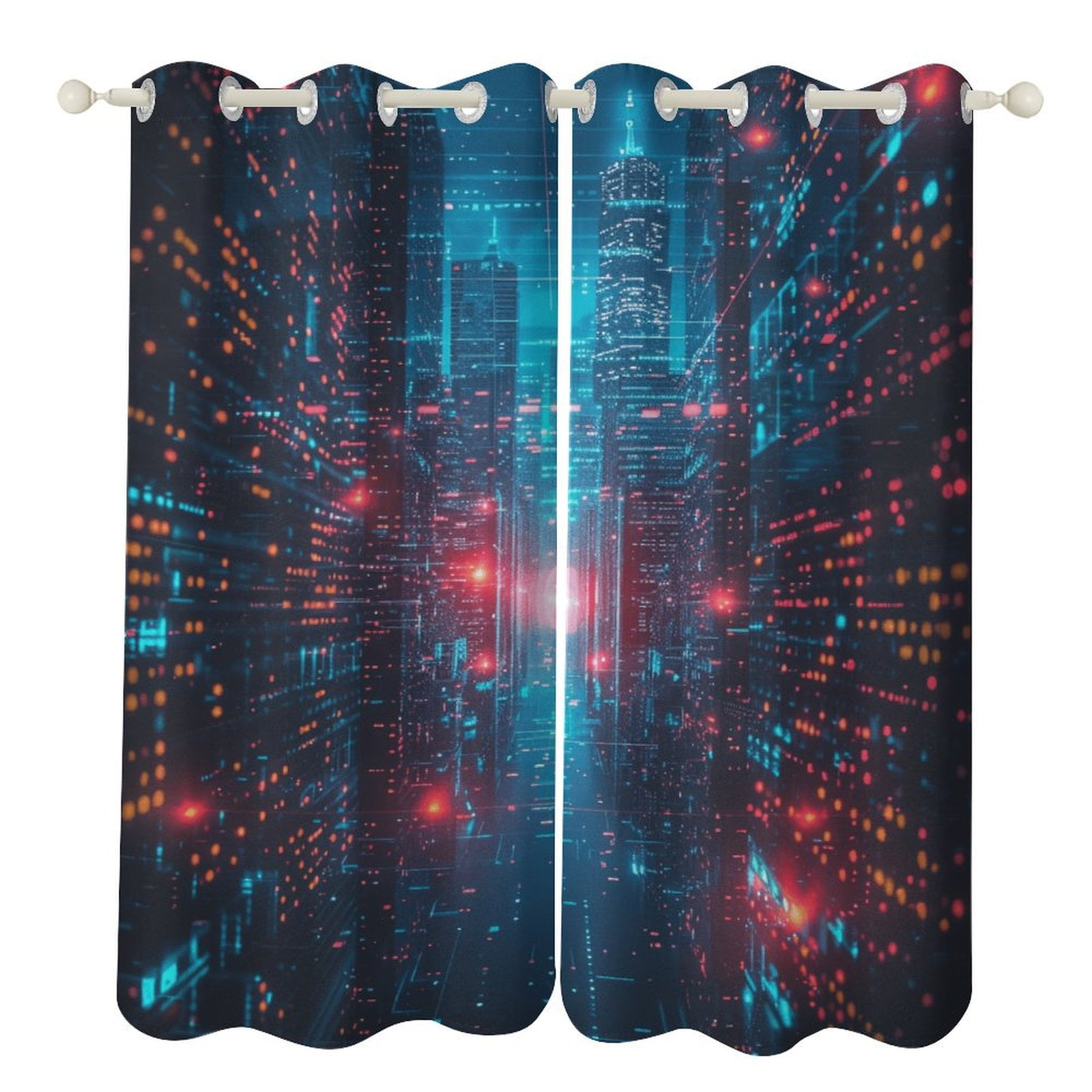 City Neon Streetview Night at Night Curtains Aesthetic Envrionmental ...