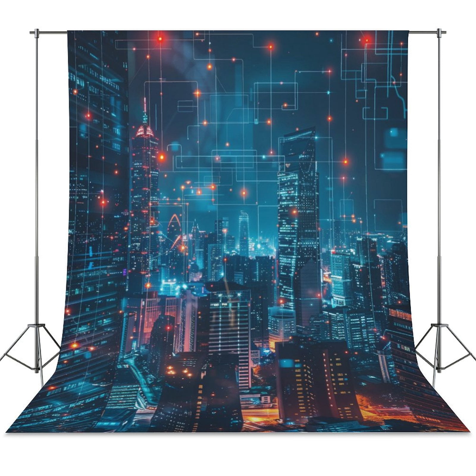 City Neon Streetview Night at Night Spring Backdrop Backdrops for ...