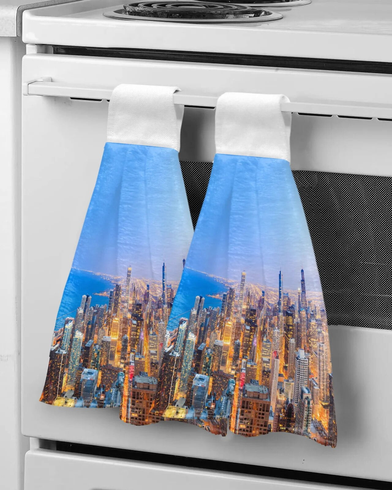 City Night Lights Hand Towel Quick Dry Microfiber Towels Kitchen Soft ...