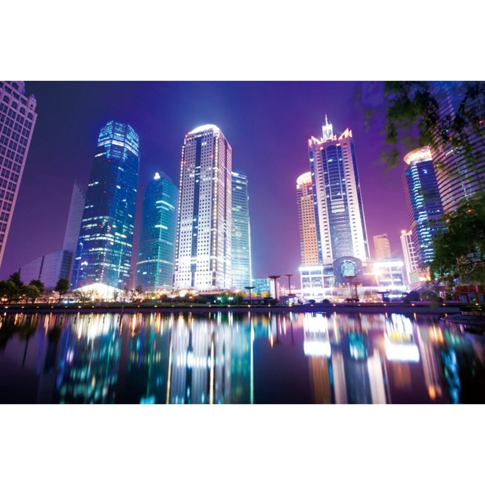 City Night Photography Backdrop New York Architecture Polyester Room ...