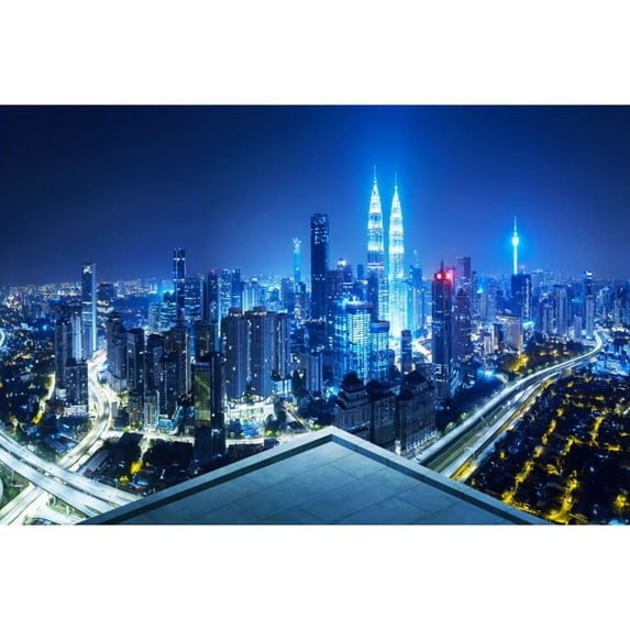 City Night Photography Backdrop New York Architecture Polyester Room ...