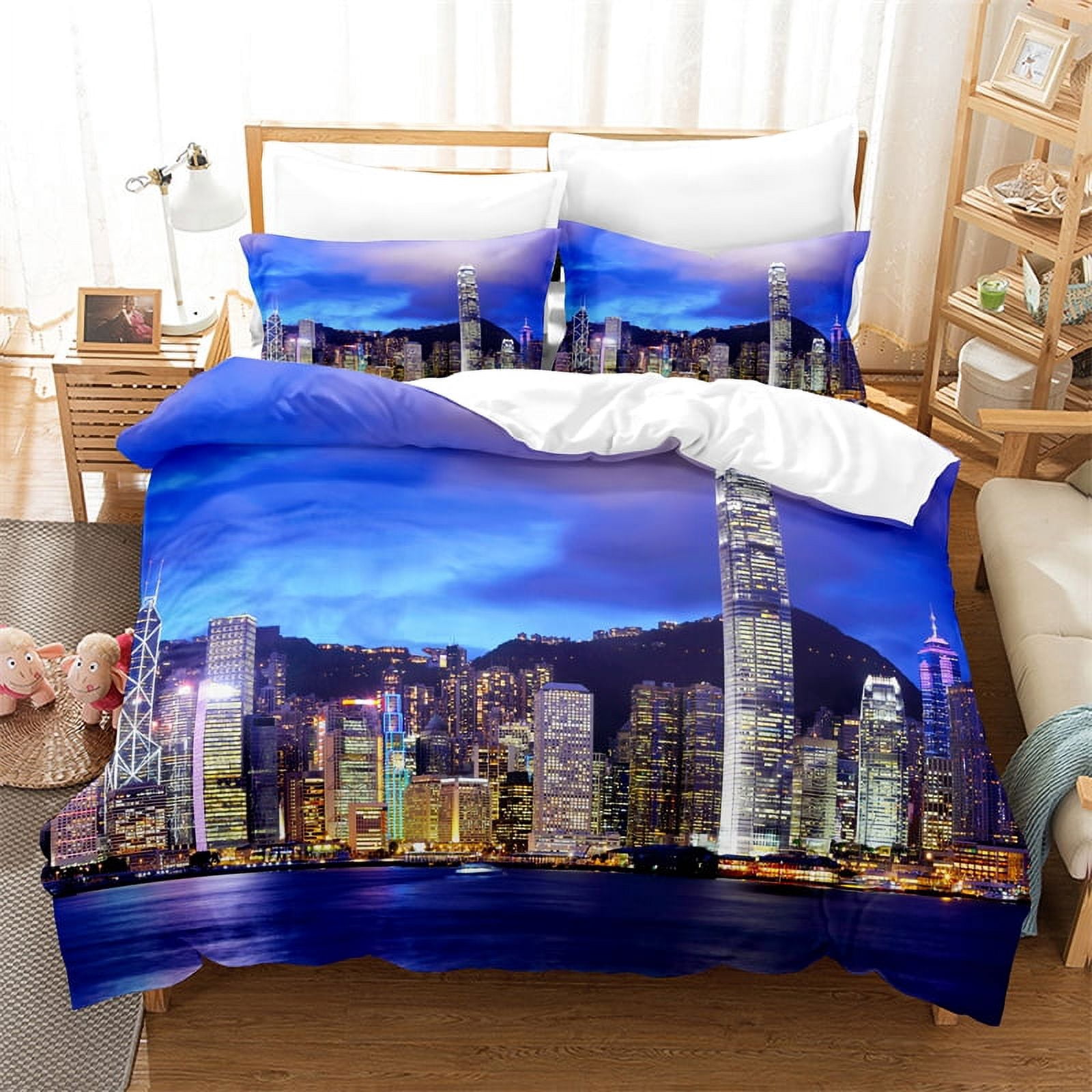 City Night Scene Bedding Set Duvet Cover Set 3d Bedding Digital ...