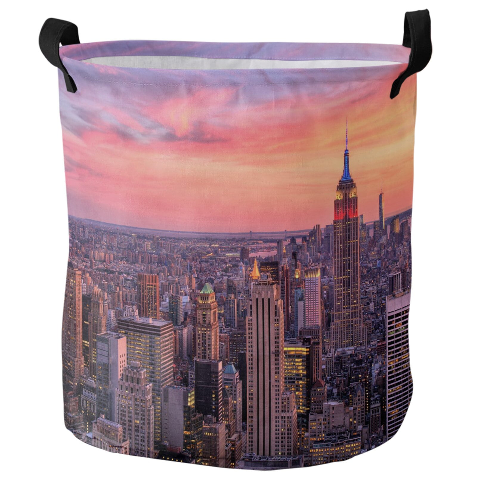 City Night View Urban Area Skyscraper Dirty Laundry Basket Foldable ...