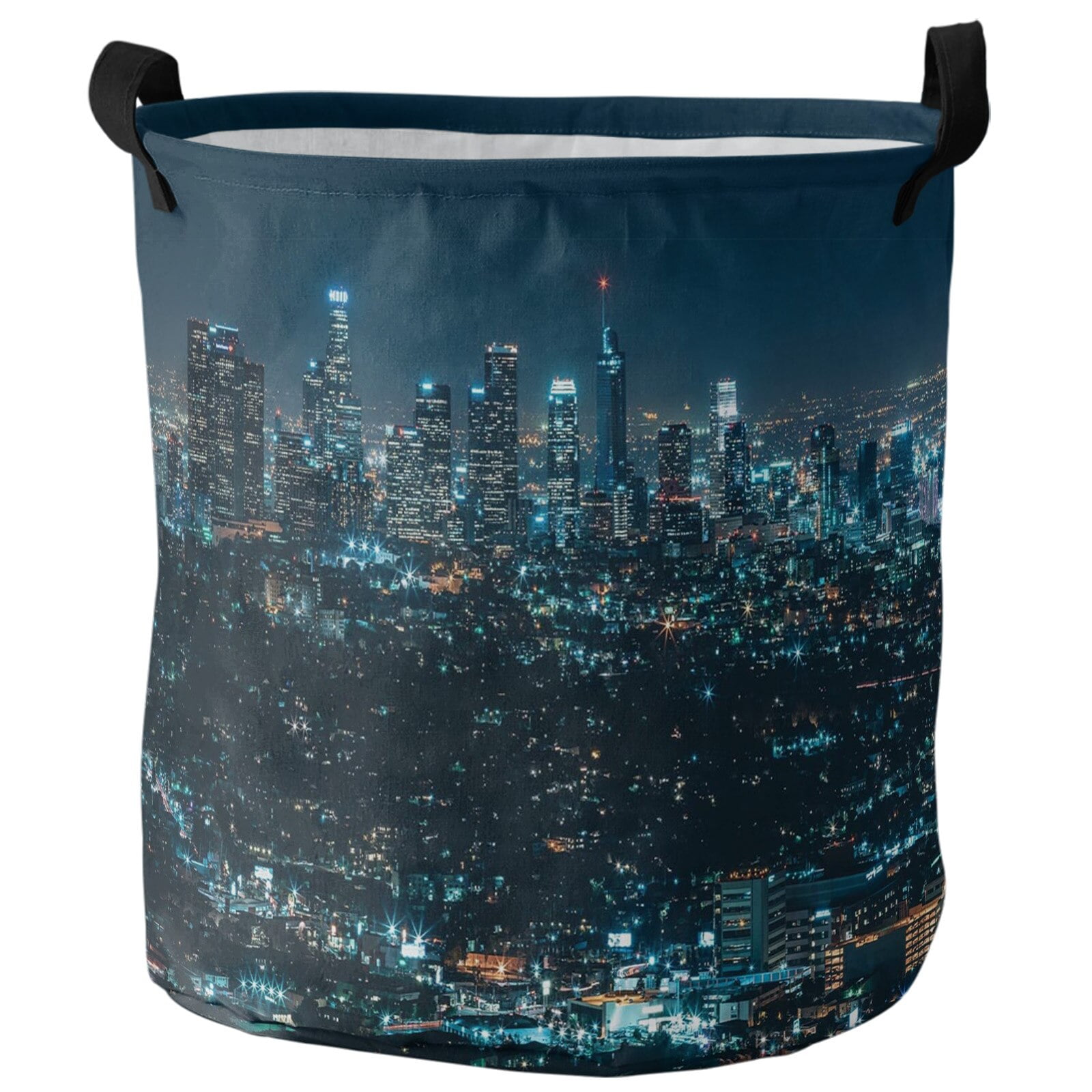 City Night View Urban Area Skyscraper Dirty Laundry Basket Foldable ...