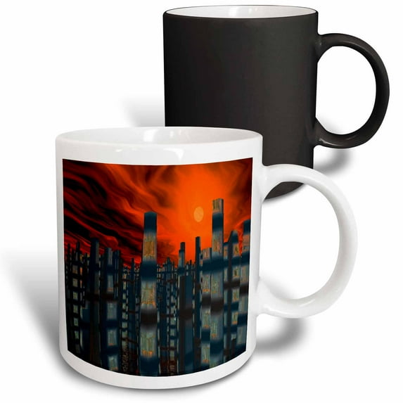 3drose, City on Fire Sky Planet 3d, 11oz Magic Transforming Mug ...