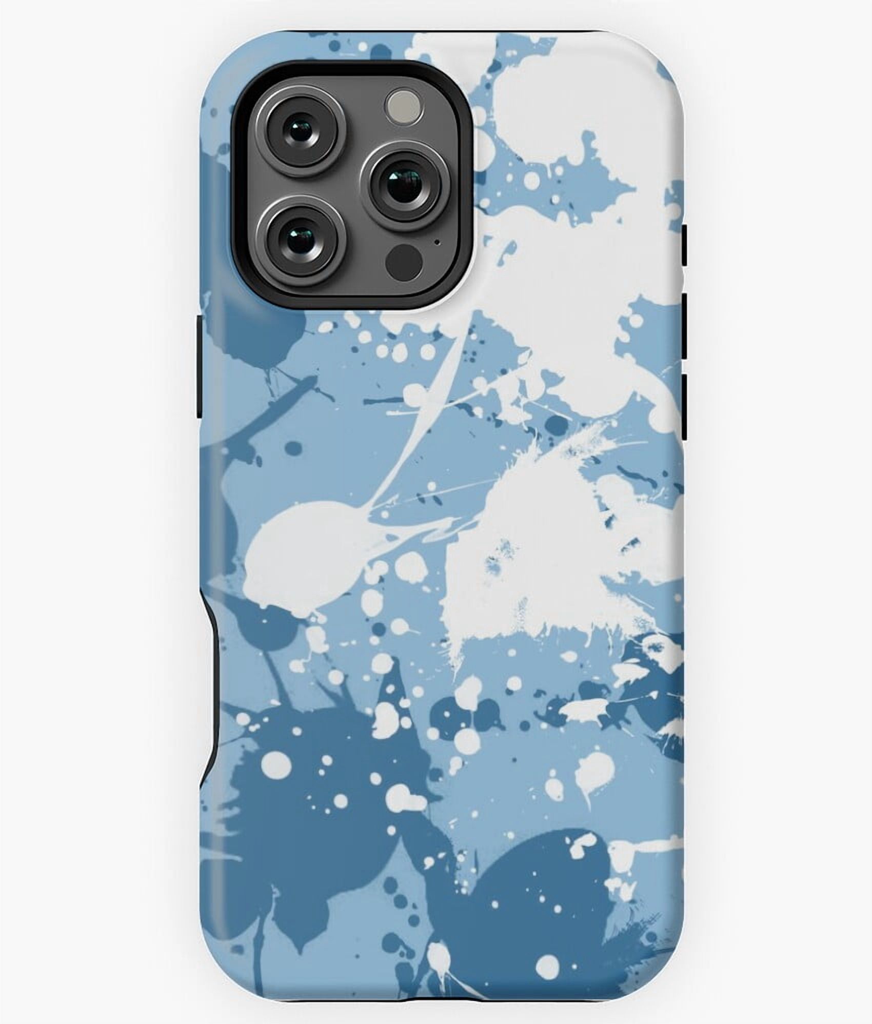 City Paint Spill Abstract Blue Art N6967 Phone Case for iPhone 17 16 15 ...