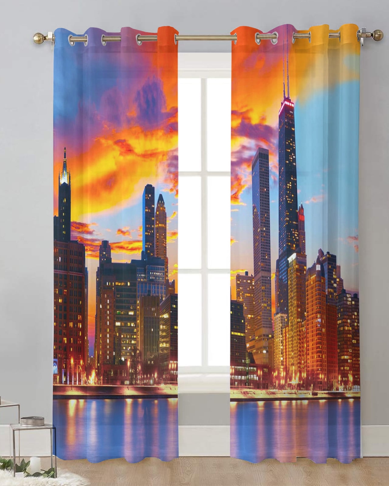 City Pedestrian House Shopping Mall Voile Hanging Curtain Living Room ...