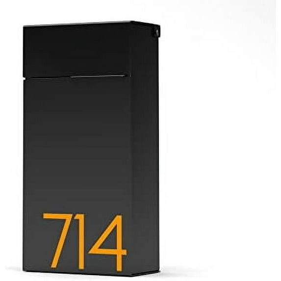 City Personalized, Vsons Modern Design Mailbox, Black Powder Coated ...