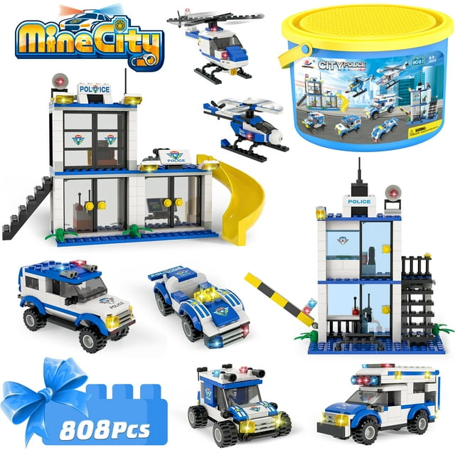 City Police Station Building Blocks Set with Cop Cars, Helicopter, Best ...