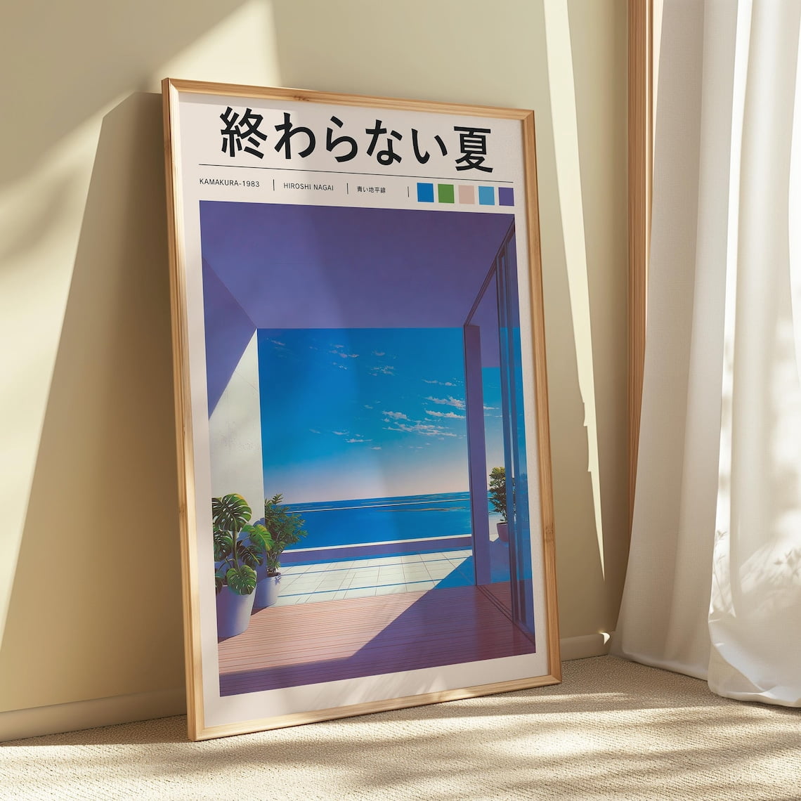 City Pop Art Hiroshi Nagai Ocean Retro Japanese Beach 80s Summer Poster ...