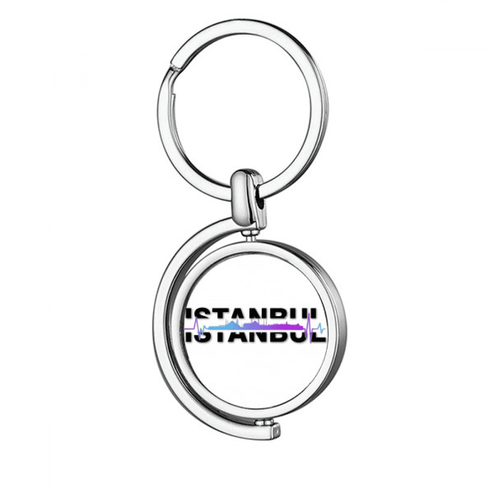 City Radio Istanbul Building Rotating Keychain Metal Keyring Holder ...