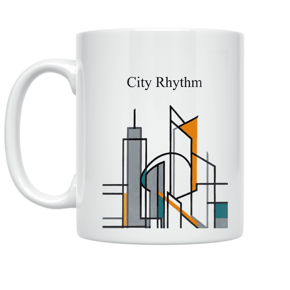 City Rhythm Abstract Urban Design - City Lover - 11 oz Ceramic Coffee ...