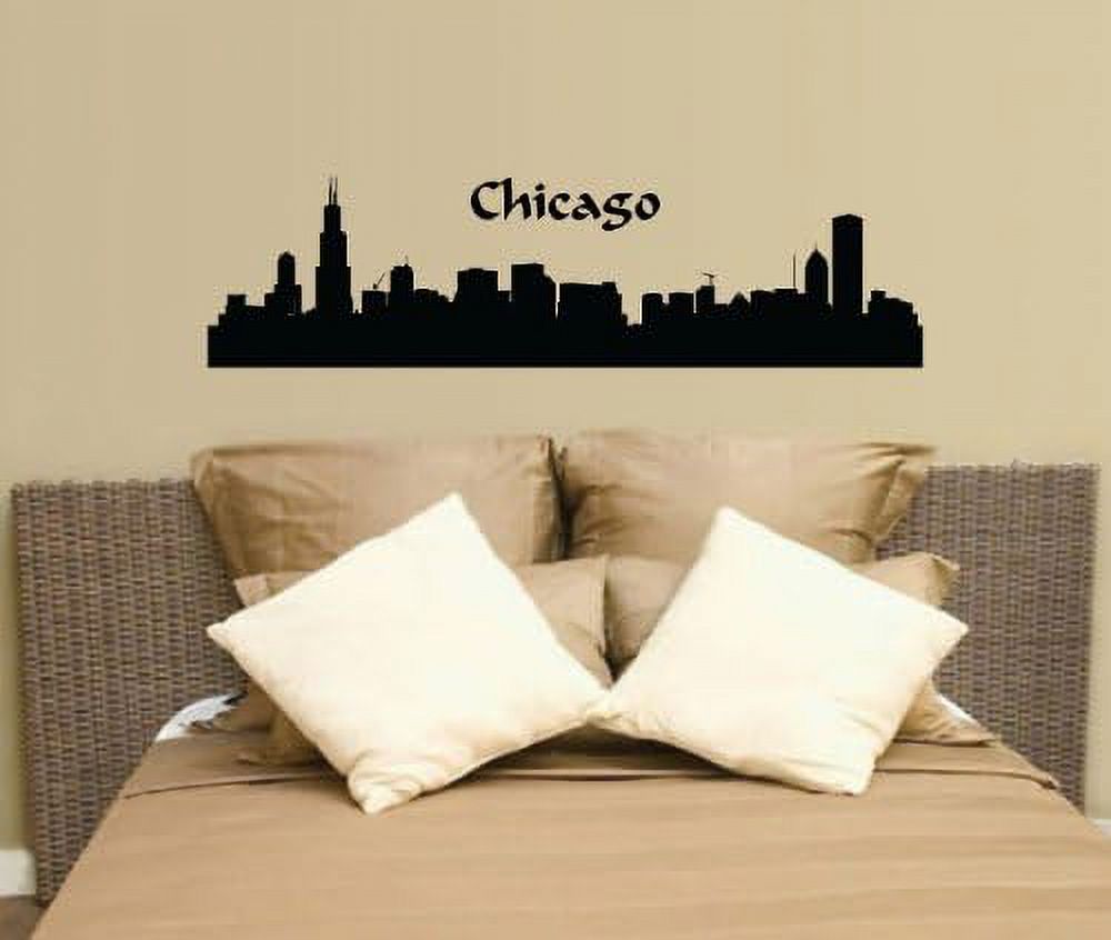 City Scape Wall Decal Sticker Skyline Cityscape Silhouette Mural ...