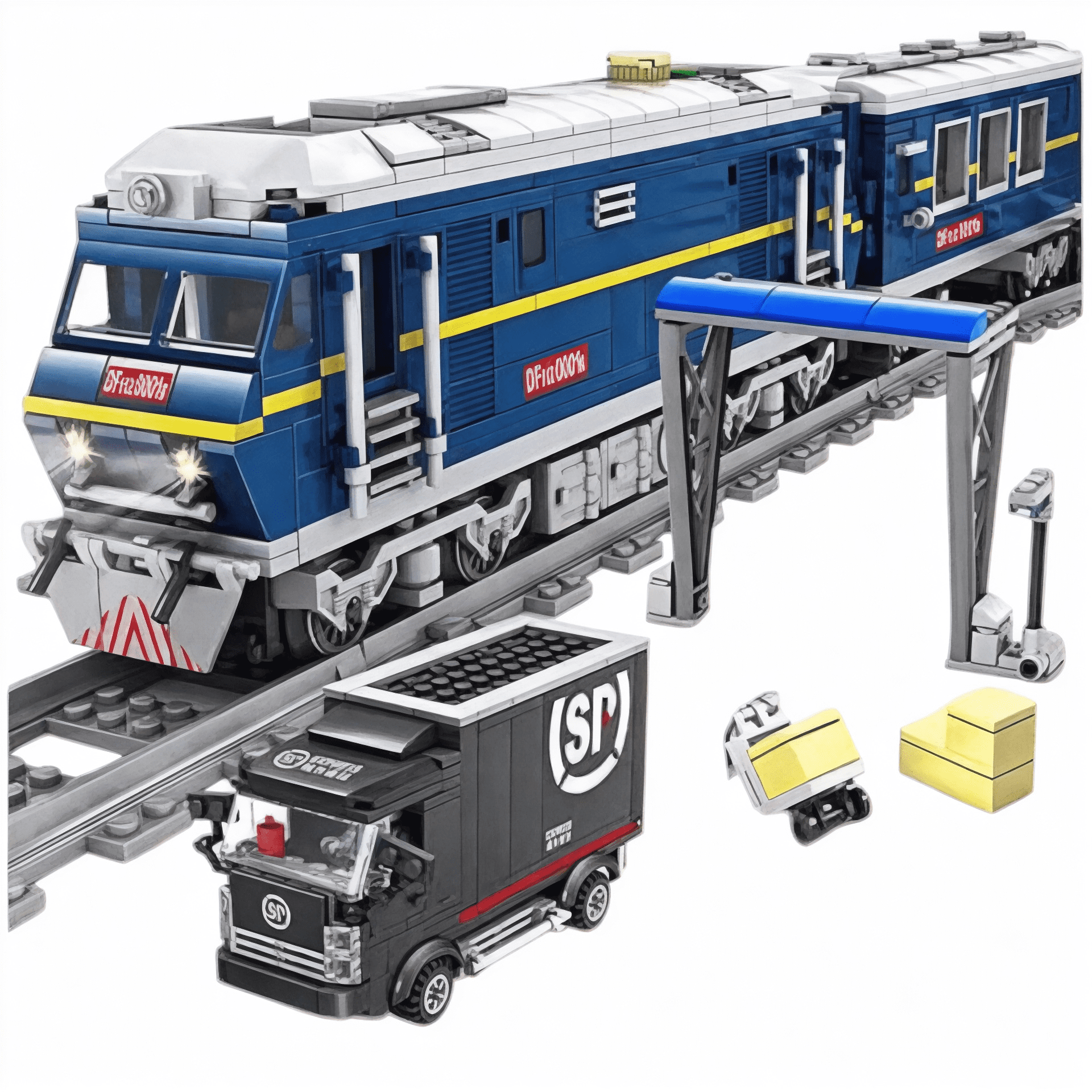 General Jim's City Series Power Blue Diesel Cargo Train Lego Track ...
