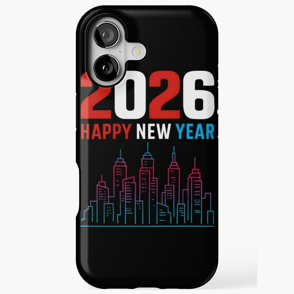 City Skyline Happy New Year 2026 Celebration iPhone 17 to 11 Pro Max ...