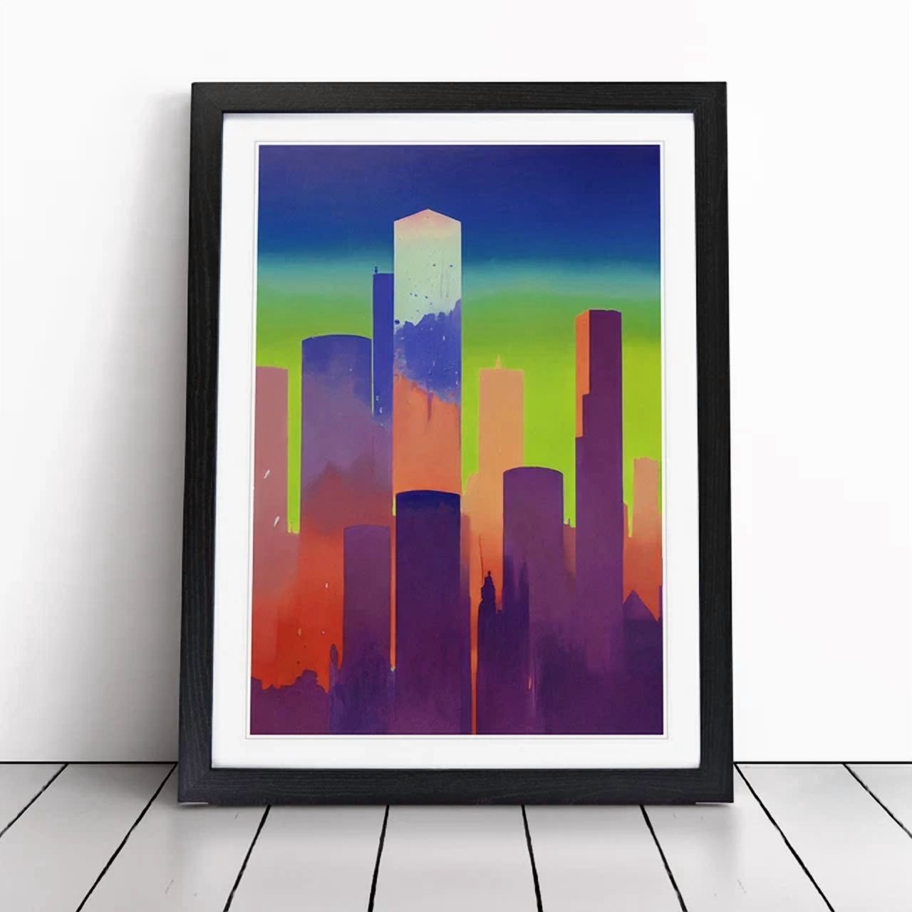 City Skyline No.4 Abstract Wall Art Print Poster Art Home Decor Vintage ...