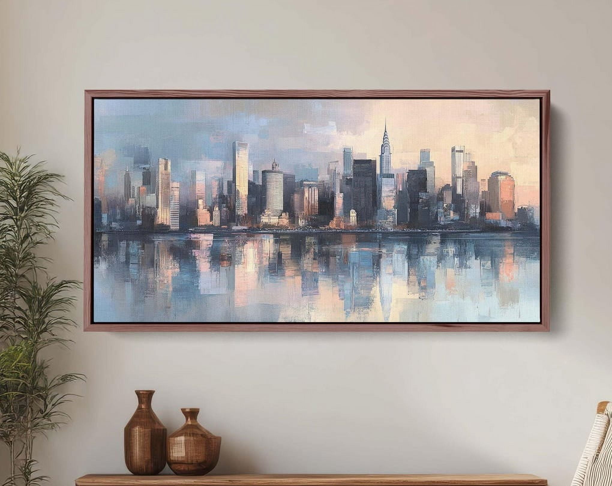 City Skyline Print, Urban City, Waterfront Buildings ,Decor For Living ...