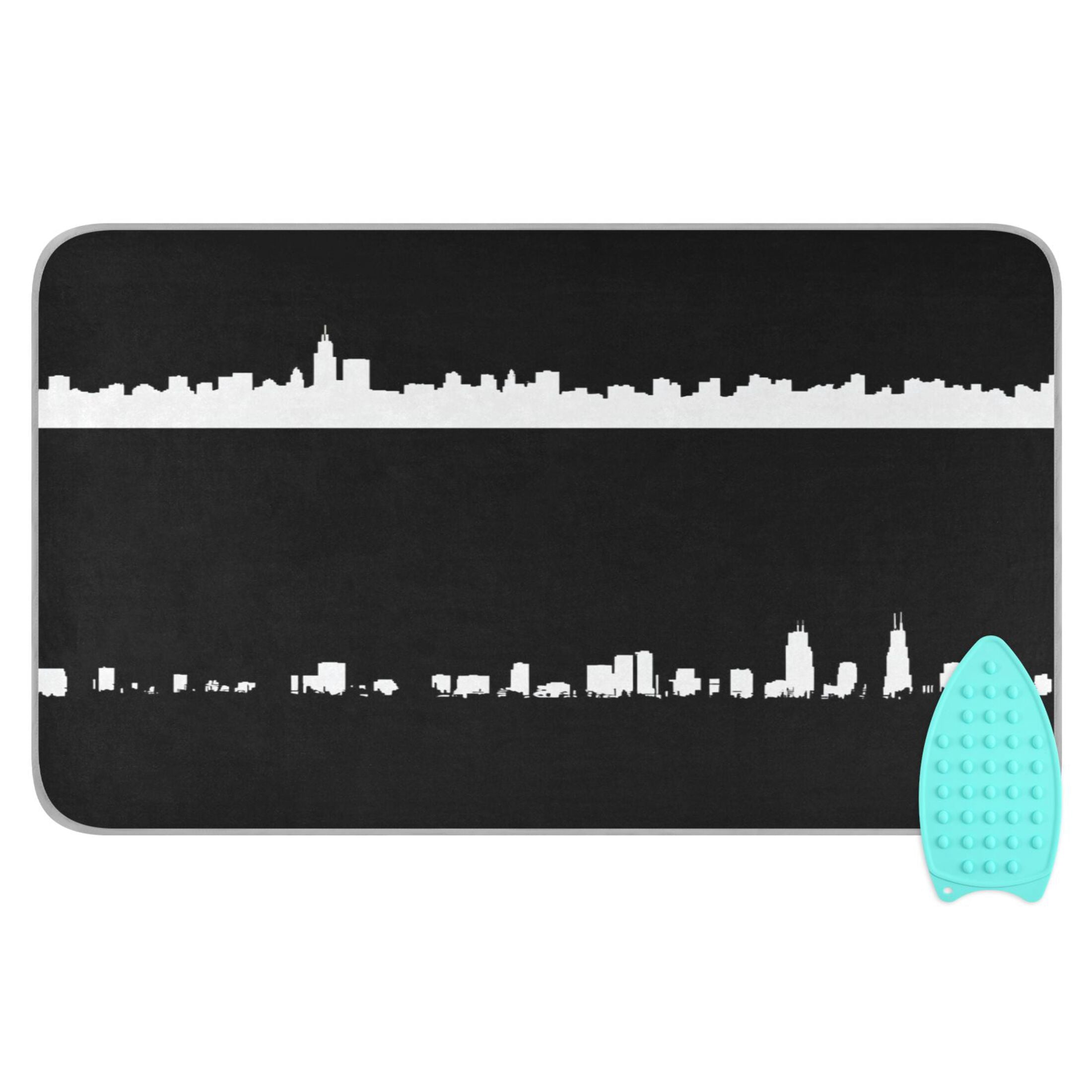 City Skyline Silhouette Portable Ironing Mat, Heat-Resistant, Dual ...