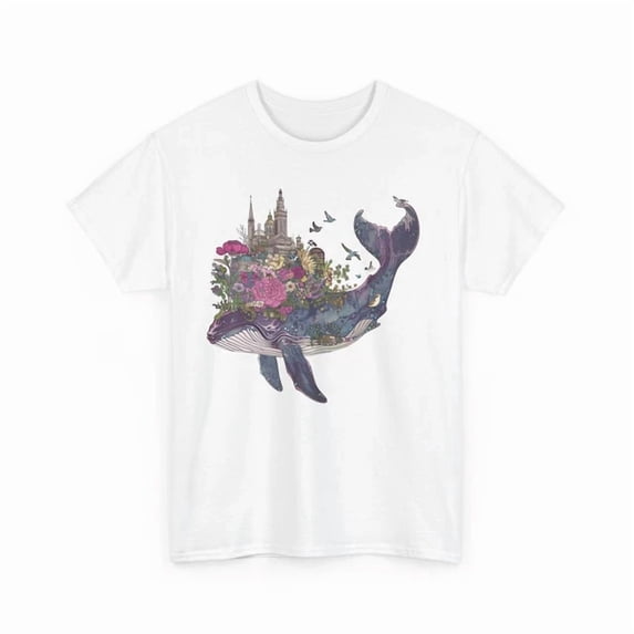 City Skyline T-Shirt, Urban Streetwear Tee, Boho Surreal Whale City ...