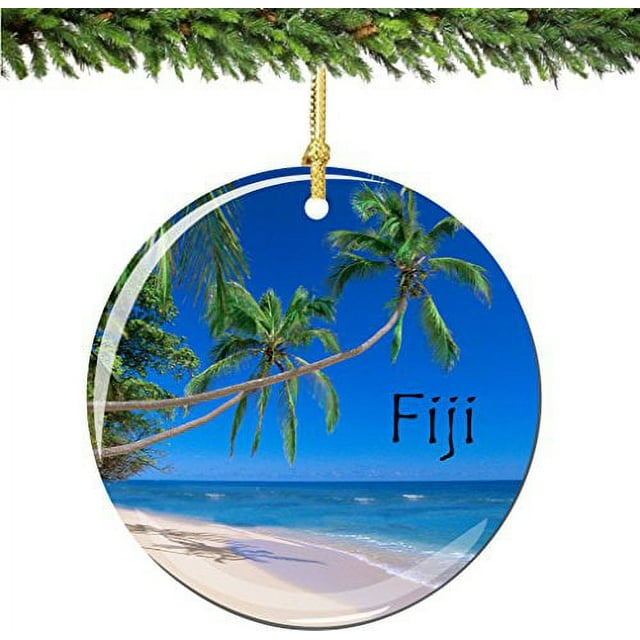 City-Souvenirs Fiji Christmas Ornament Porcelain 2.75 Inch Double Sided ...