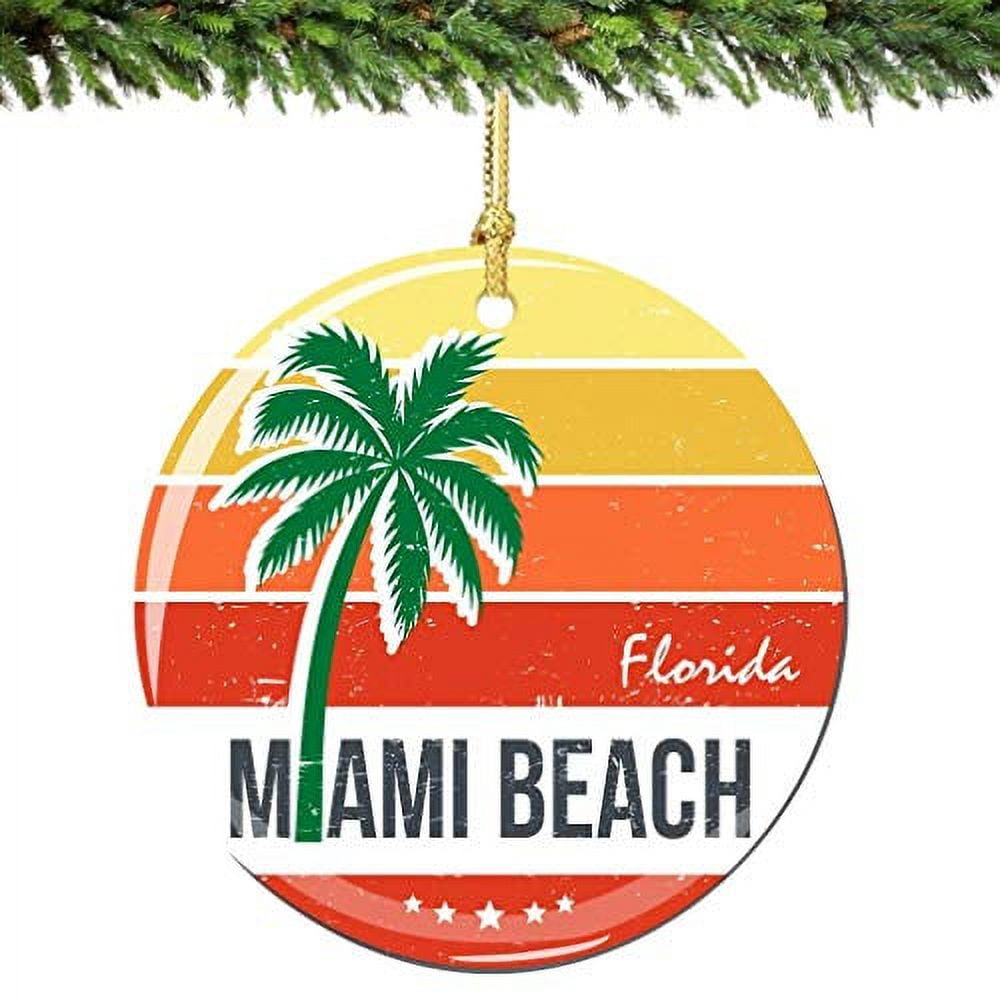 City-Souvenirs Miami Beach Florida Christmas Ornament Porcelain Double ...