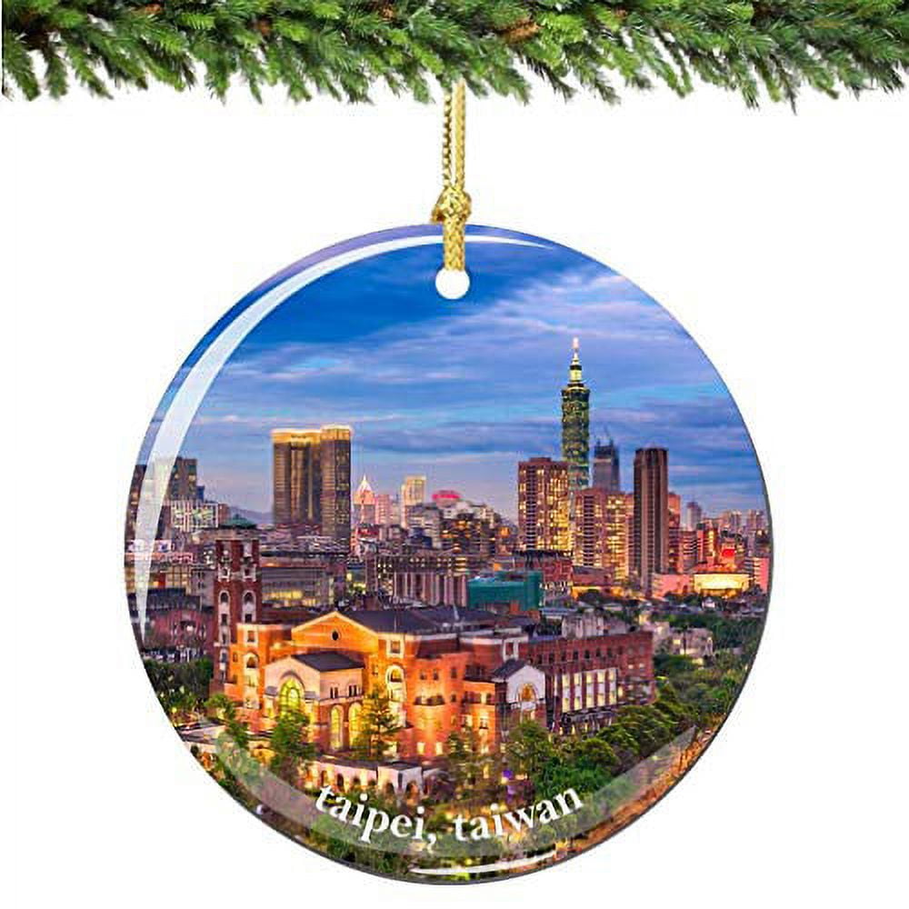 City-Souvenirs Taipei Taiwan Christmas Ornament Porcelain Double Sided ...