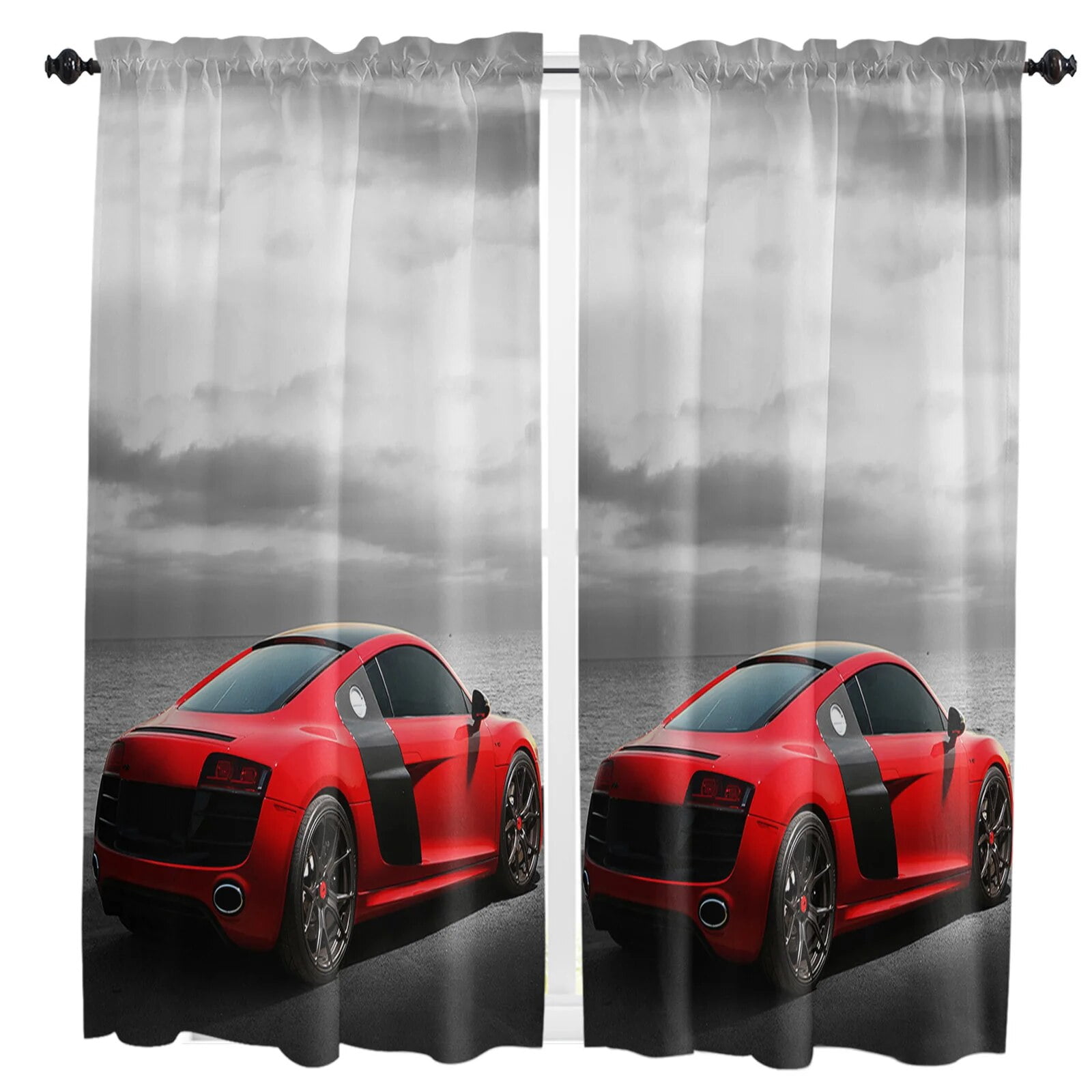 City Sports Car Curtains For Living Room Kitchen Curtain Bedroom ...