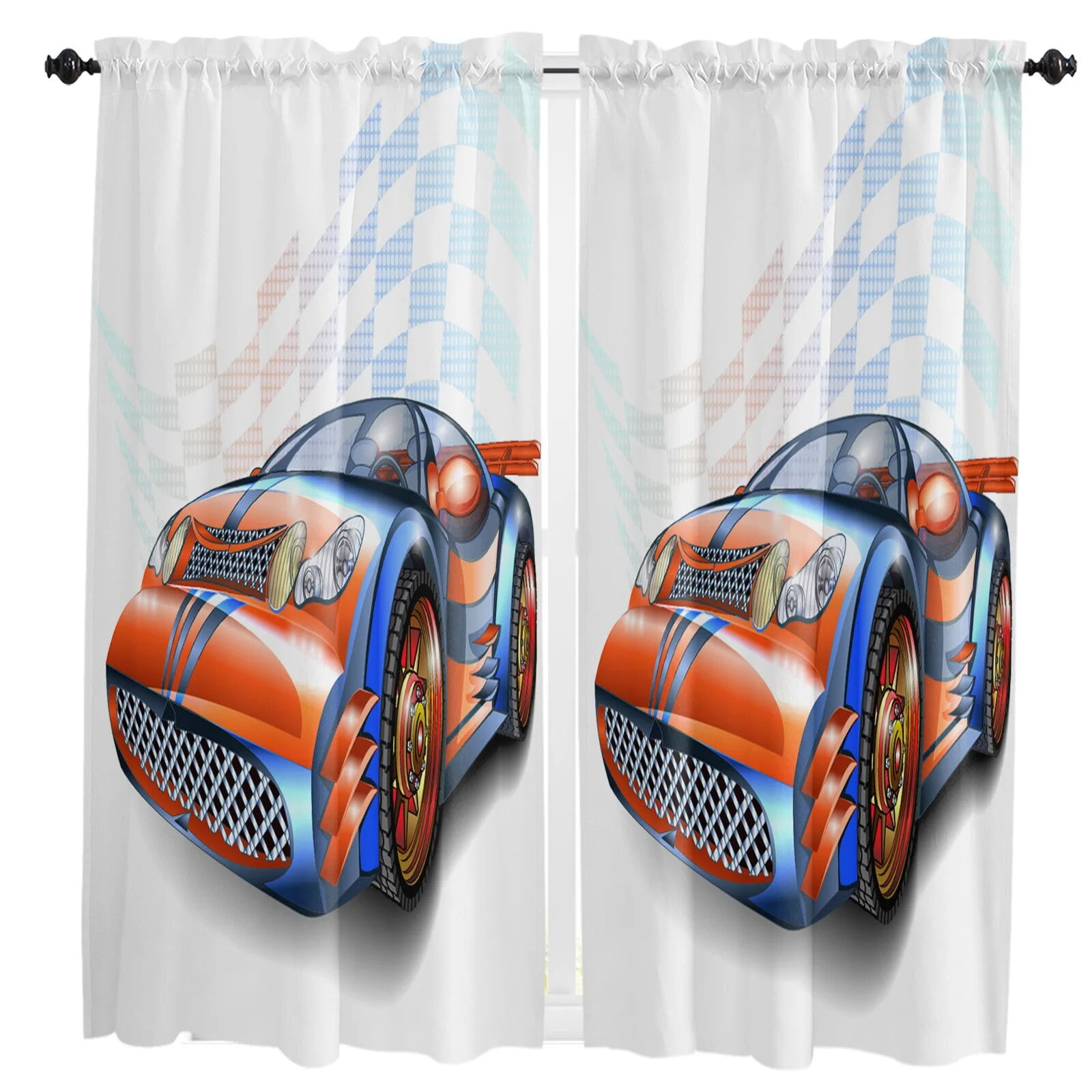 City Sports Car Curtains For Living Room Kitchen Curtain Bedroom ...