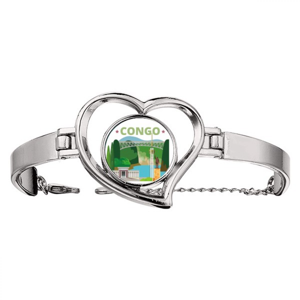City Statue Building Congo Bracelet Heart Jewelry Wire Bangle - Walmart.com