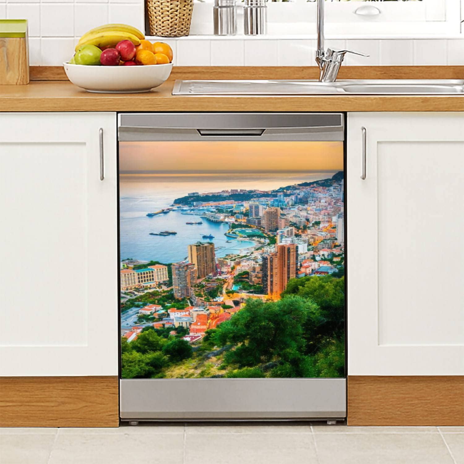 City Street Landscape Dishwasher Sticker Home Cabinet Decals Appliances ...