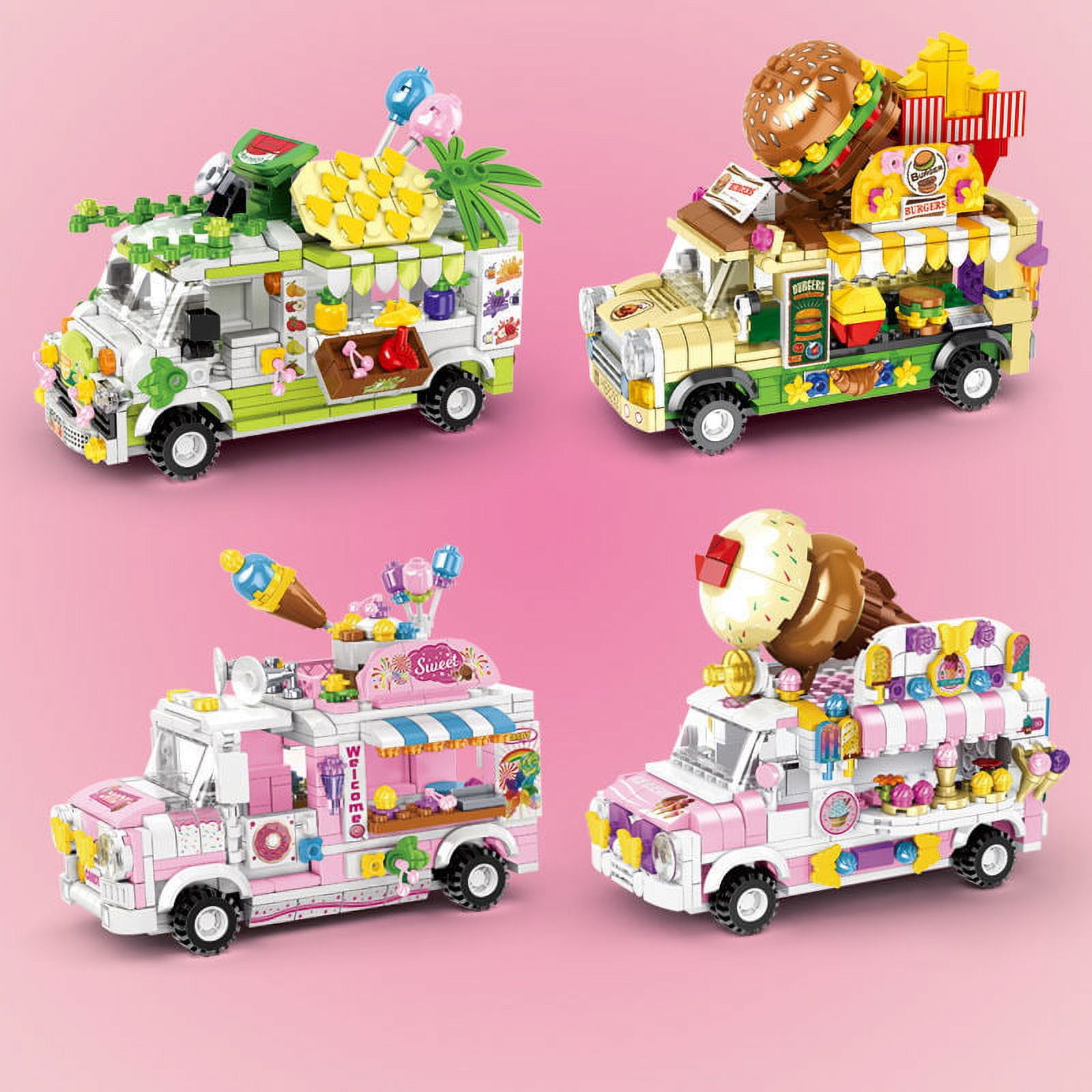 City Street View Ice Cream truck compatible with building blocks girls ...