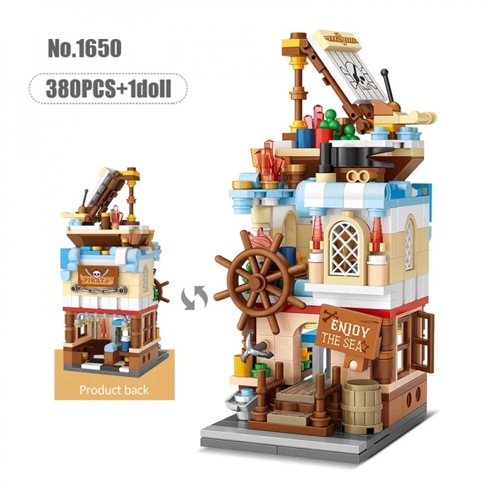 City Street View Mini Building Block Cartoon Mushroom House Magic House ...