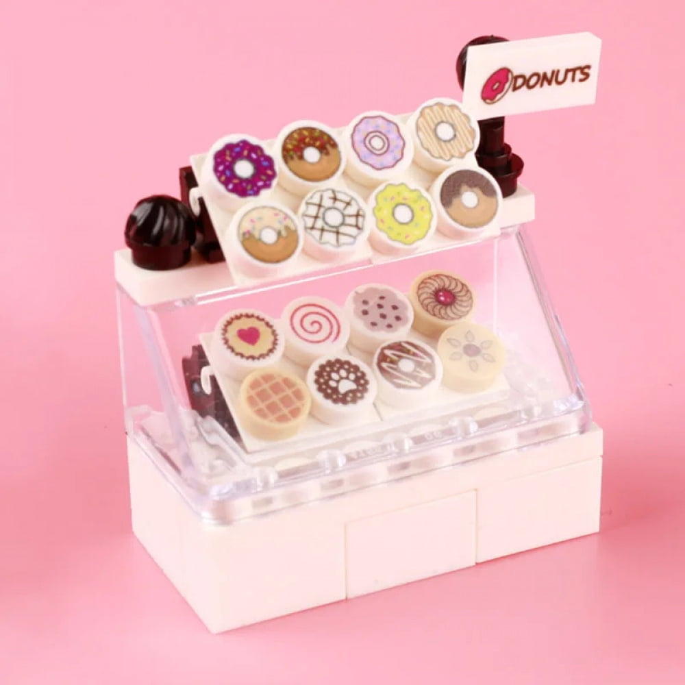 City Street View Scene Building Blocks Furniture Supermarket Cinema ...