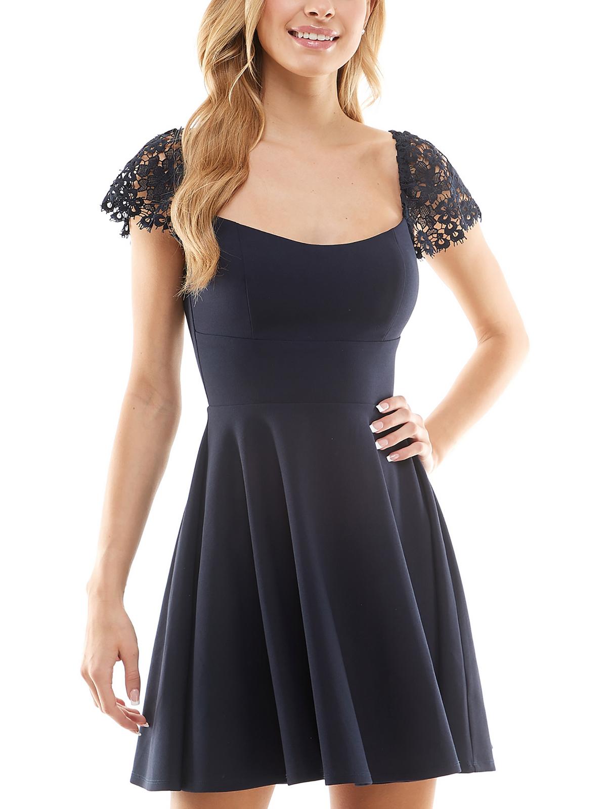 City Studios Womens Juniors Lace Trim Short Mini Dress - Walmart.com