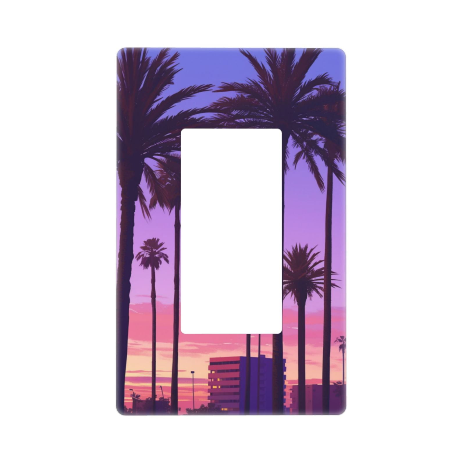 City Sunset Switch Cover Decorative Wall Plate / 1-Gang Screwless ...