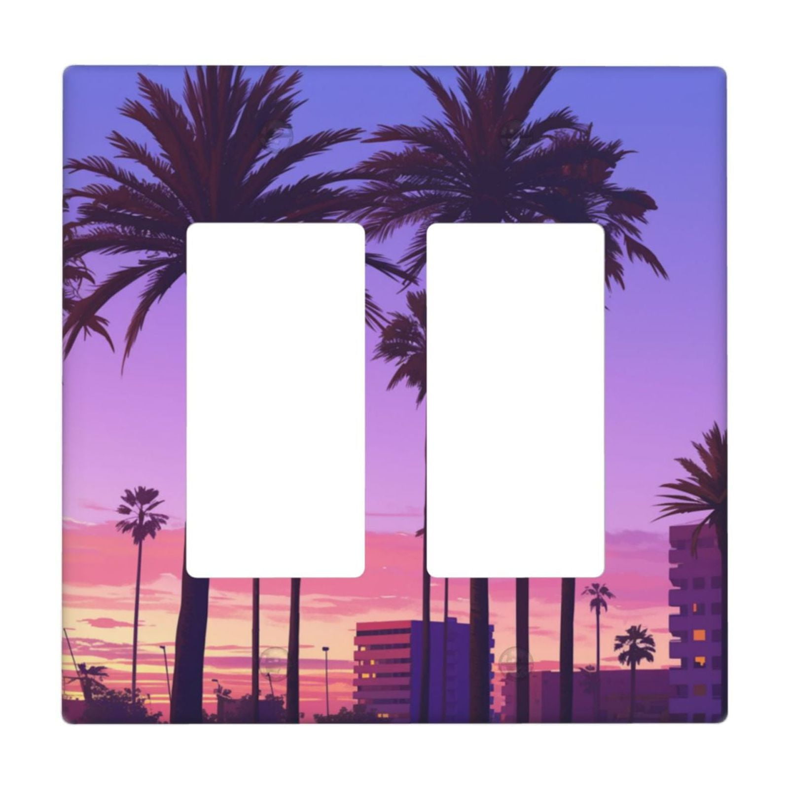 City Sunset Switch Cover Decorative Wall Plate / 2-Gang / Standard Size ...