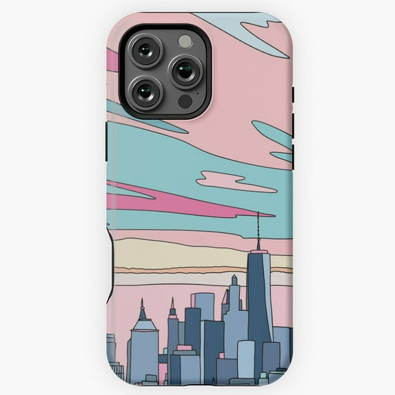 City Sunset by Elebea Retro Aesthetic iPhone Case 11 12 13 14 15 16 17 ...