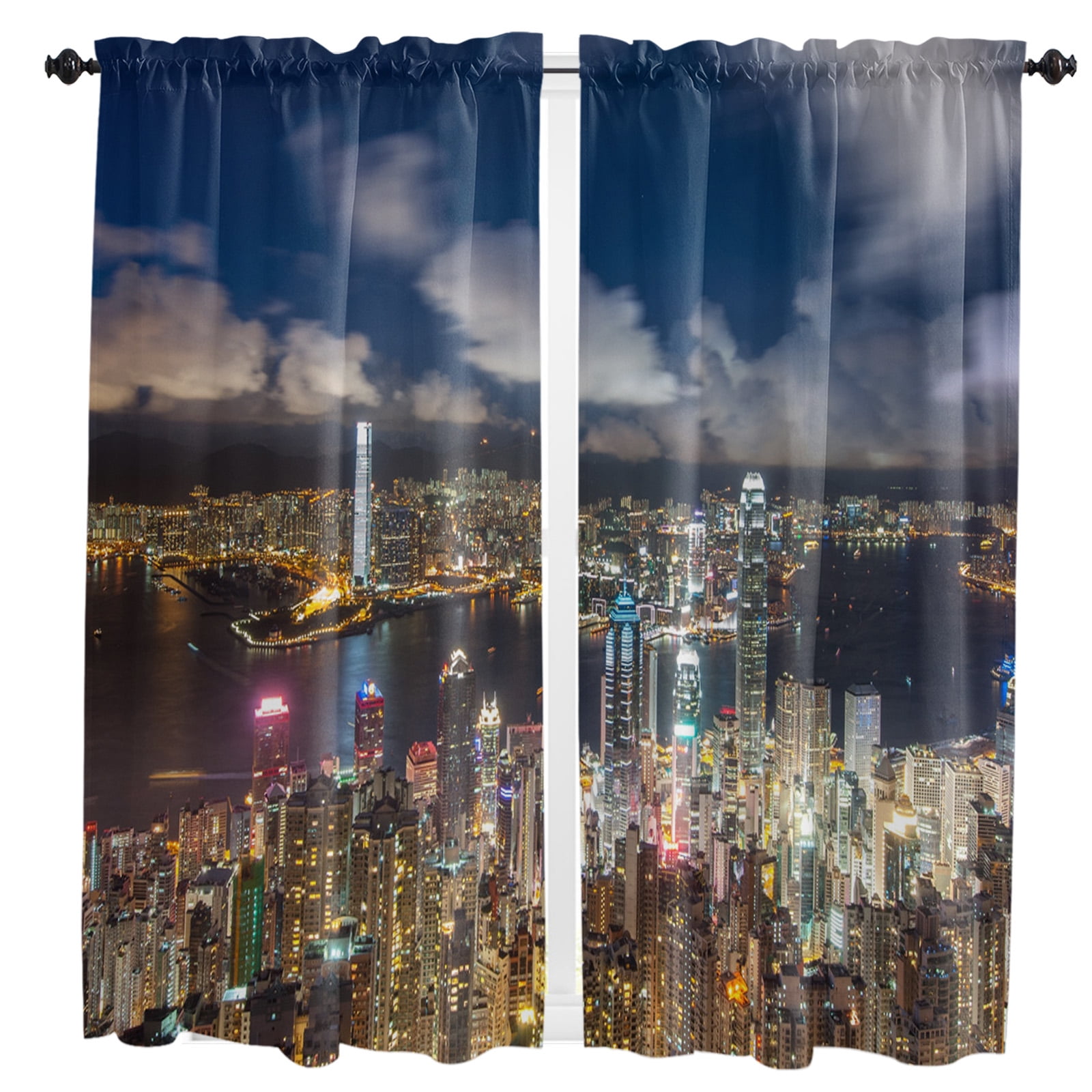 City Tokyo Tower Night Building Cityscape Scenery Curtains in the ...