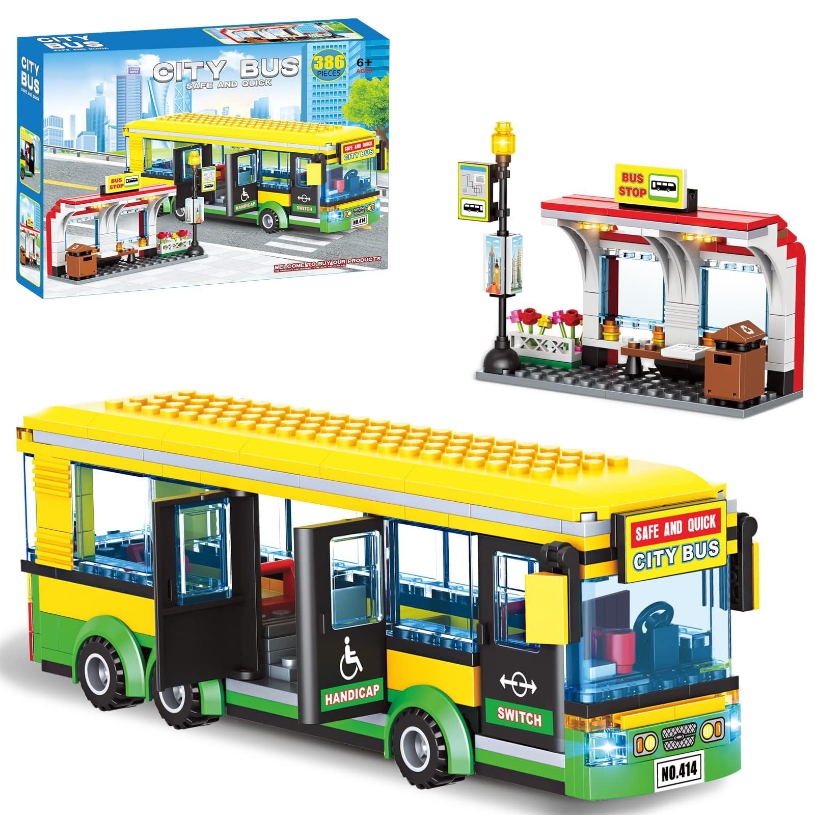 City Town Center Bus Station Building Kit, Bus Station Building Blocks ...