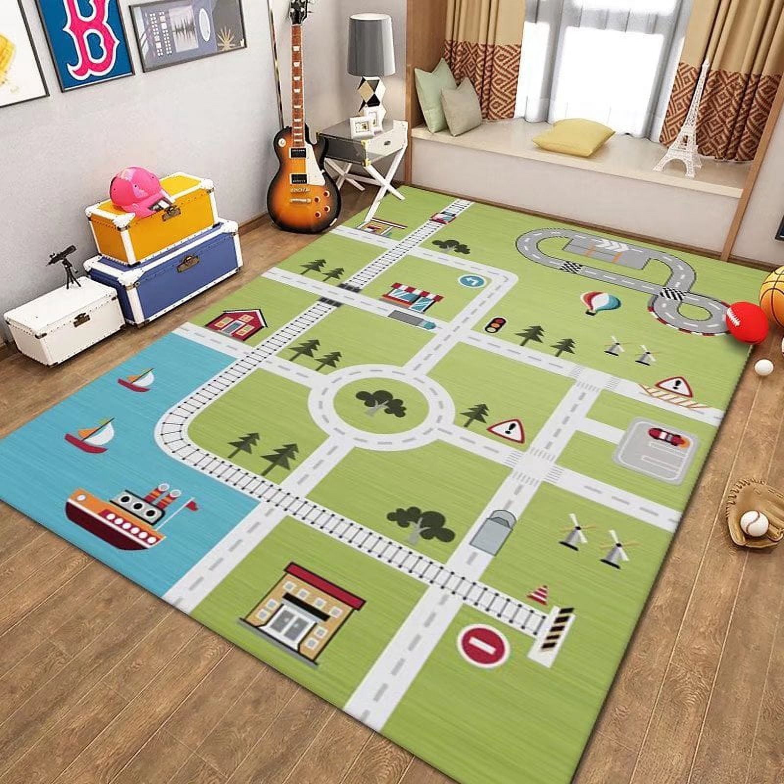 City Traffic Maze Carpet Puzzle Game Crawling Mat for Living Room ...
