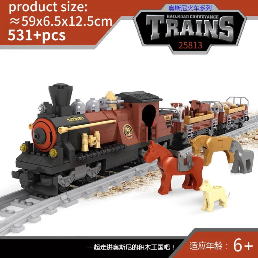 City Train Set Steam Bullet Vehicle Cargo Railway Station Model ...