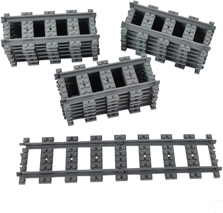 City Train Track Set Straight Tracks Road Building Toy Compatible with ...