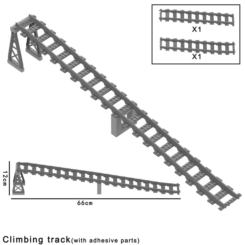 City Trains Flexible Tracks Forked Straight Curved Soft Rails Track ...
