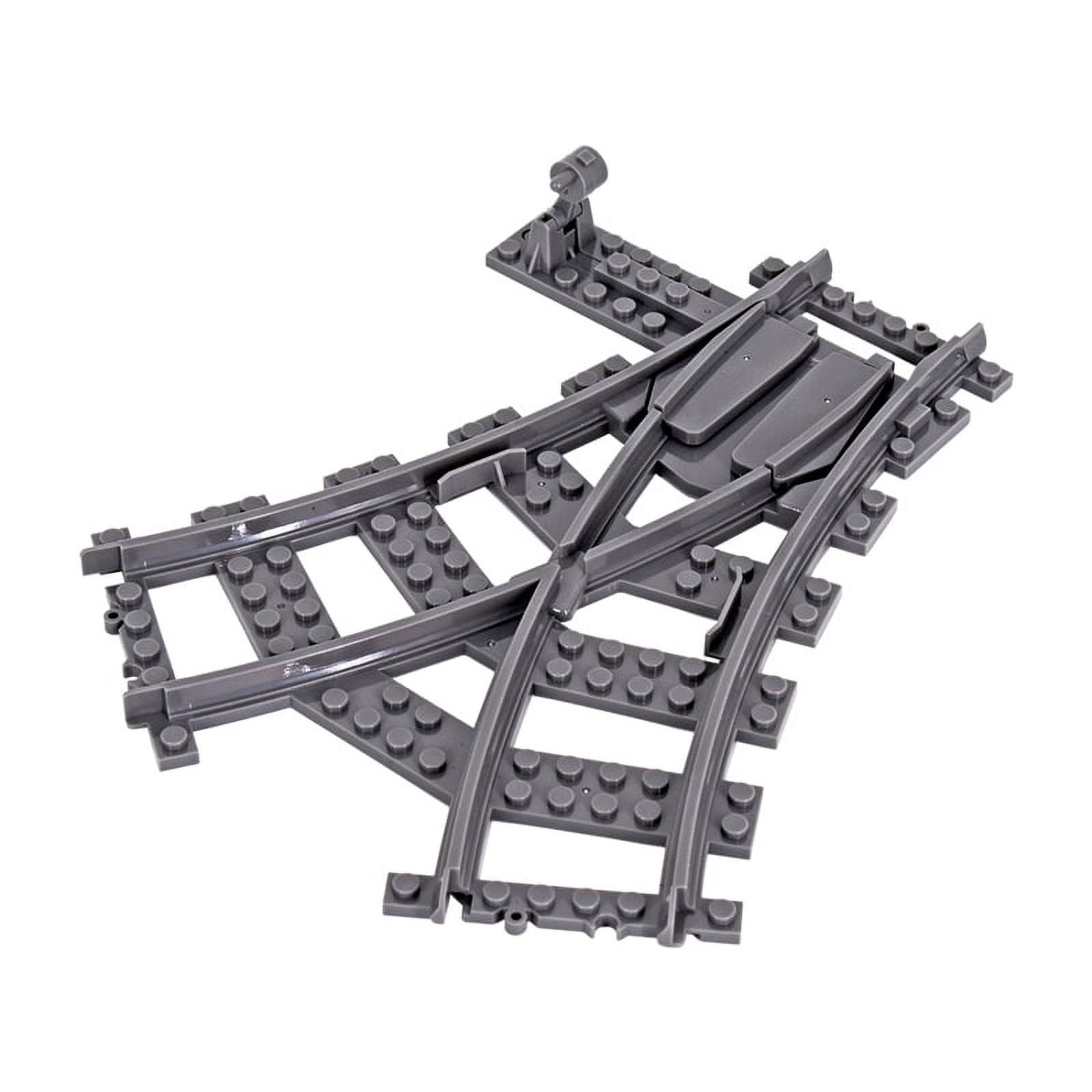 City Trains Flexible Tracks Forked Straight Curved Soft Rails Track Switch Building Block Bricks ...