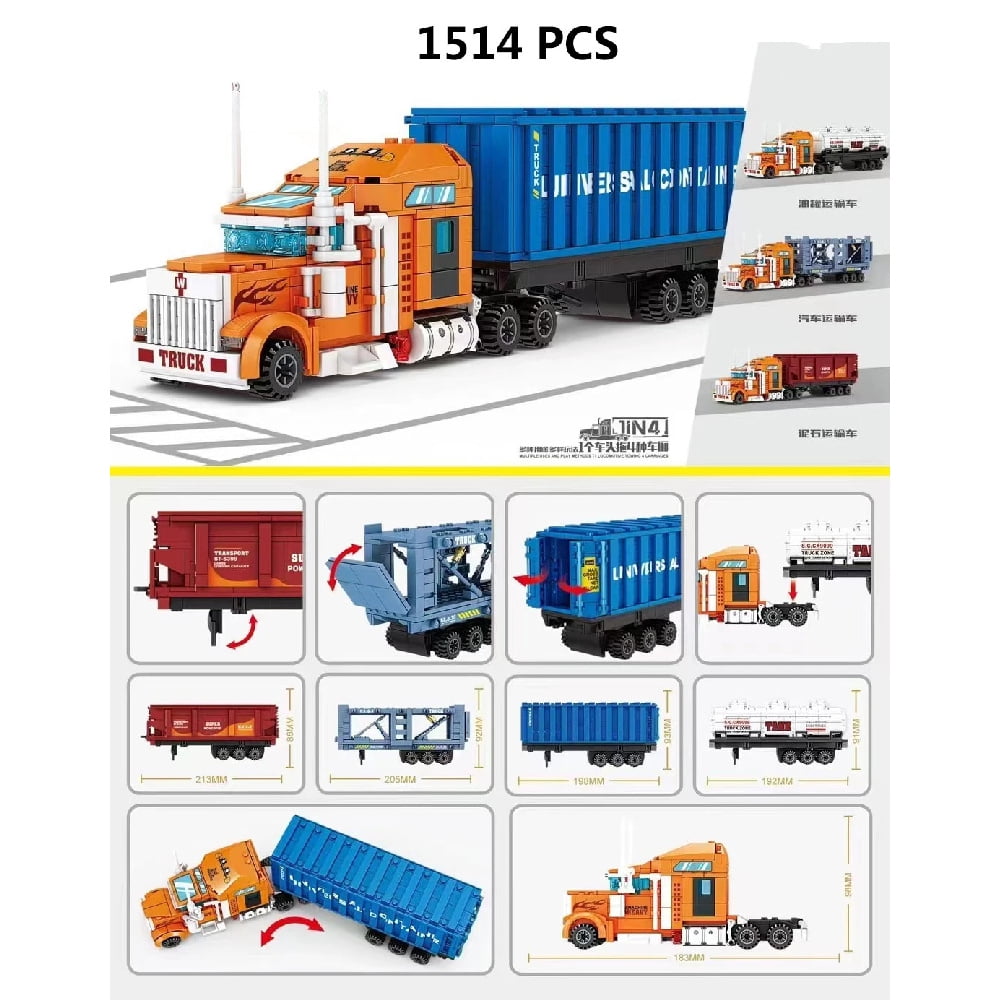 City Truck Vehicle Pickup Heavy Cargo Transport Model Building Blocks ...