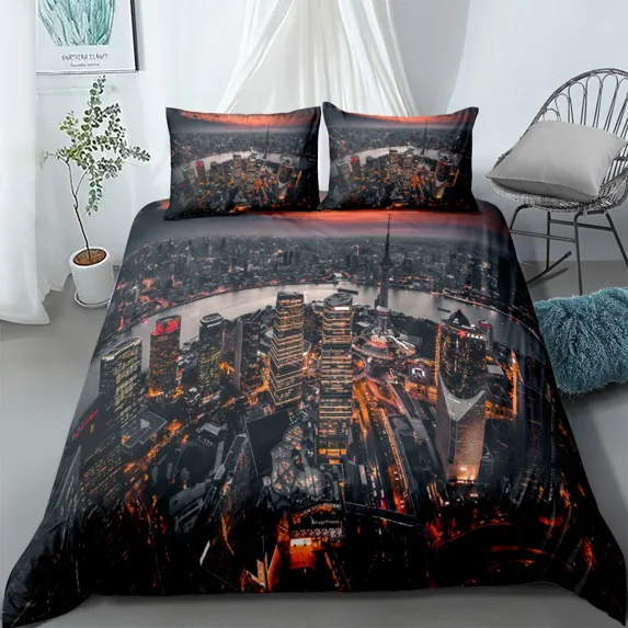 City View Duvet Cover Set Dubai City Night View Single Double King Size ...